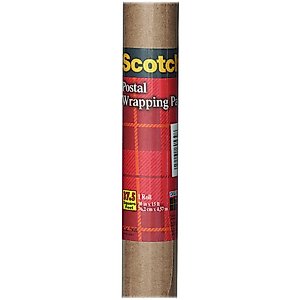 Scotch Postal Wrapping Paper, 30 Inches x 15-Feet, Kraft Paper