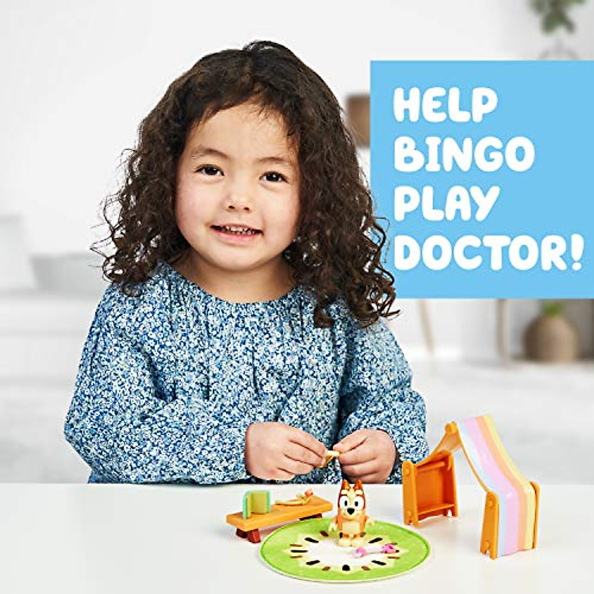 Bluey Bingo's Playroom, with 2.5" Figure, Canopy, Table, Computer, Rug, and Xylophone