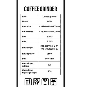 T64 Single Dosing Popular Household Coffee grinder steel 64mm burr Coffee Grinder T64 (white)