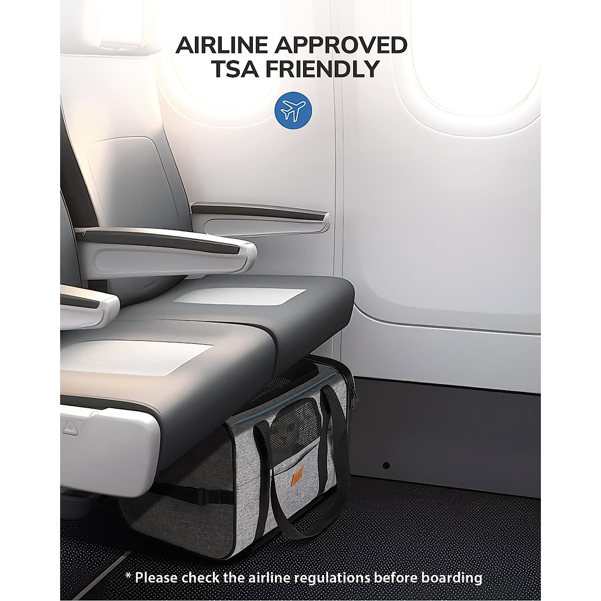 Morpilot Cat and Dog Carrier with Detachable Wheels - Airline Approved Rolling Carrier for Small Pets and Cats - Foldable Pet Travel Bag