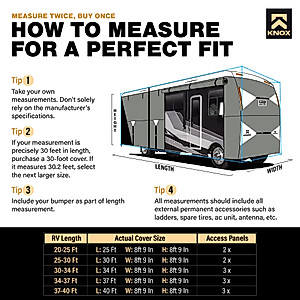 3rd Gen Motorhome RV Cover Class A, Anti-Tear 7 Layer APEX Fabric, Superior Class A Motorhome Cover, Camper RV Trailer Cover Includes Ladder Cover, Tire Covers, and Gutter Covers - Size 20-25 ft
