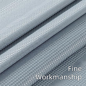 Home Queen Water Repellent Fabric Shower Curtains for Bathroom, Waffle Textured Heavy Duty Thick Cloth Shower Curtain, Hotel Luxury Weighted Polyester Bath Curtain, 70 x 72 Inches, Grey