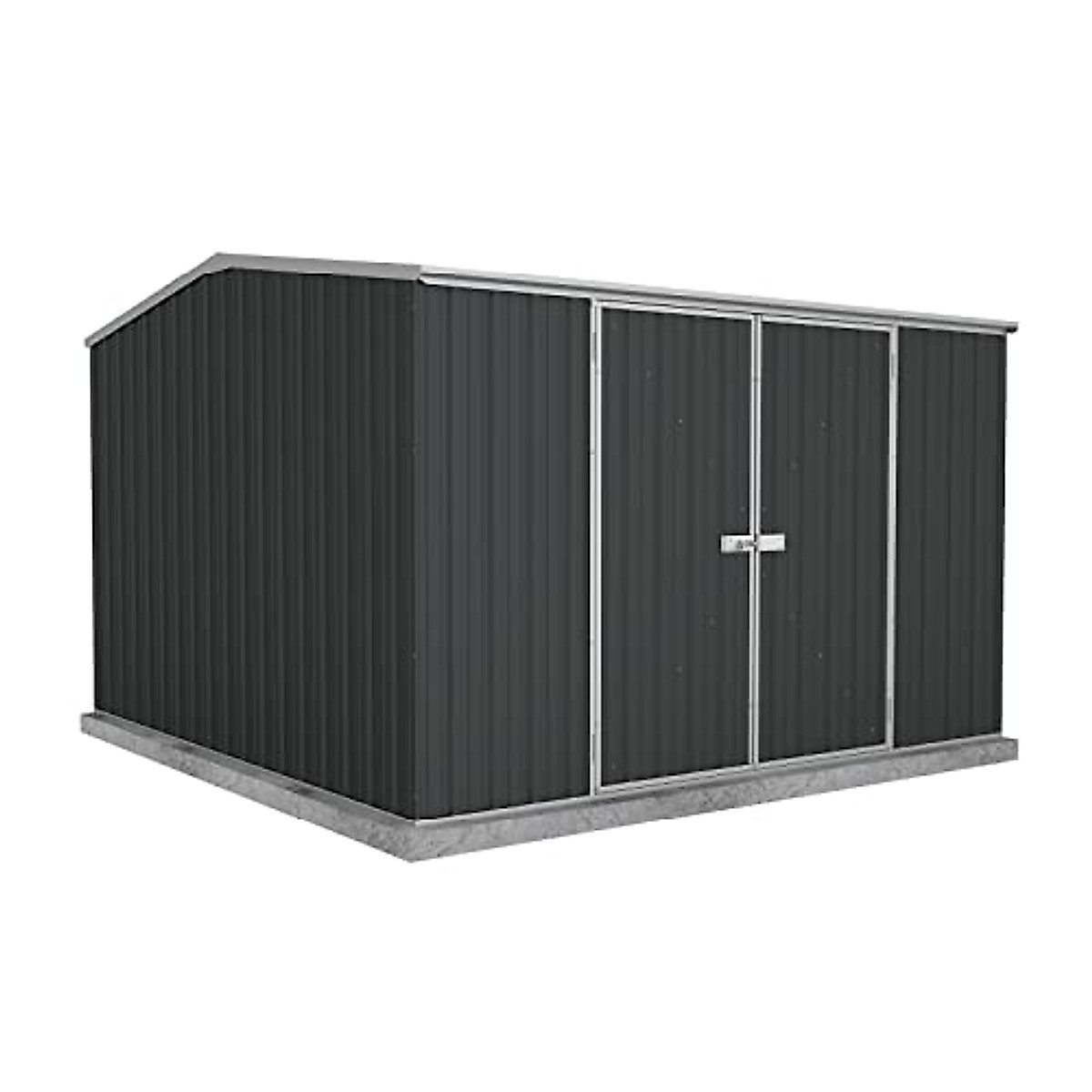 ABSCO Premier 10 x 10 Ft. Metal Storage Shed, Aluminum and Steel Utility Tool Shed, Outdoor Storage for Backyard, Lawn Patio, 100 Sq. Ft., Monument Gray (MN30302GK-PTX)