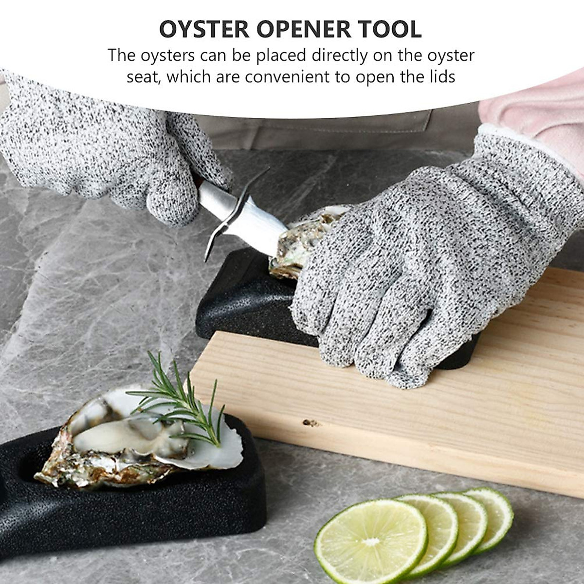 Hemoton 2Pcs Oyster seat Oyster Opener Holder Oyster Plate Oyster Shucking Tool Oyster Shucking Clamps Oyster Platter Oyster Shucker l Brackets Heavy Duty Oyster Clamp Peeler Seafood PVC