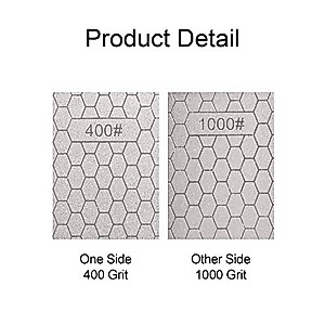 S SATC Diamond Sharpening Stone 2 Side Grit 400/1000 Diamond Plate Honing Stone 8-inch Hone Sharpener