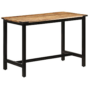 WEHUOSIF Bar Table,Leisure Table,Student Desk,Computer Table,Study Desk,Conference Table,Writing Desk,Reading Table,for Library, and Resting Room, Office,Hotels,47.2"x15.7"x39.8" Rough Mango Wood