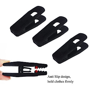TOFIIGREM Black Velvet Hangers Clips 20 Pack, Non-Slip Velvet Clips for Suit Velvet Hanger Pants Hangers Skirt Hanger, Strong Finger Perfect for Thin Velvet Hangers
