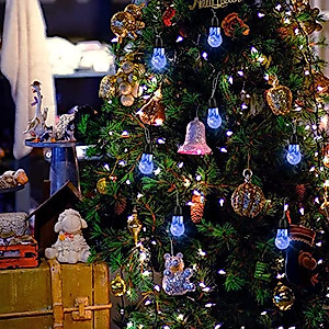 Solar String Lights 39.4FT 50LED Super Bright Solar Outdoor Lights Waterproof 8Modes Decorative Patio Lights Solar Powered for Outside Garden Camping Yard Porch Wedding Party Halloween Christmas-Blue