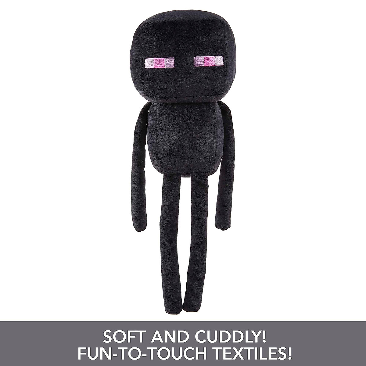 Mattel Minecraft Basic 8-inch Plush Enderman Figure, Soft Doll Inspired by Video Game Character, Collectible Toy