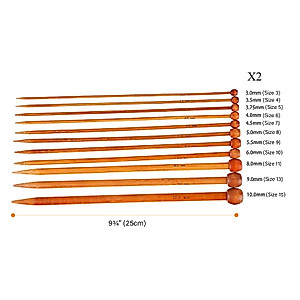 Fairycece Bamboo Knitting Needles Set Knitting Needle Case Kits for Beginners Wooden Wood