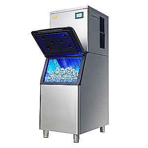 VEVOR Commercial Ice Maker, 360LBS/24H Ice Making Machine with 330.7LBS Large Storage Bin, 700W Auto Self-Cleaning Ice Maker Machine with 3.5-inch LED Panel for Bar Cafe Restaurant Business