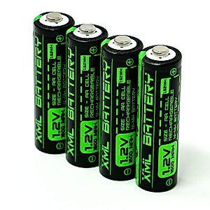 XML Battery (4 Pack) 1.2v 1600mAh Ni-MH AA Low Self-Discharge Rechargeable Battery for Solar Lights, More