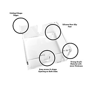 Acrylic Napkin Holder- (5.5 x 5.5 x2.5 Inches) Cocktail Napkin Holder, Napkin Holders for Kitchen and Bathroom, Napkin Holder for Table, Acrylic Paper Towel Holder, Bathroom Napkins Holder.