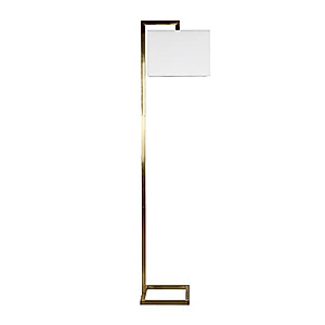 Grayson 68" Tall Floor Lamp with Fabric Shade in Brass/White