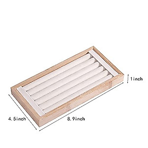 Kanwoder Bamboo Ring Holder,Ring Display Stand,Jewelry Organizer Stand for Rings Earrings Selling（Beige）