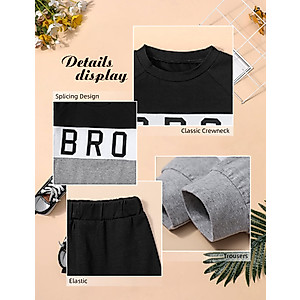 Aulyffo Toddler Boy Clothes,4T 5T Boys Sweatshirts Fall Outfits Casual Long Sleeve Letter Tops Jogger Pants 2Pcs Fashion Boys Clothing Sets