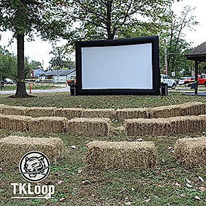 TKLoop 20 Ft Inflatable Movie Screen for Outdoor Use Blow Up Projector Screen - Includes Inflation Fan, Tie-Downs and Storage Bag - Supports Front and Rear Projection