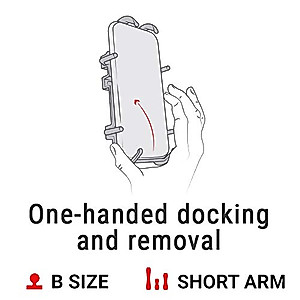 RAM MOUNTS Quick-Grip Large Phone Mount with Handlebar U-Bolt Base RAM-B-149Z-A-PD4U with Short Arm for Motorcycle, ATV/UTV, Bike