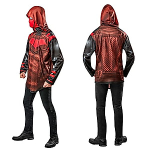 Rubies Men's DC Gotham Knights Red Hood Costume Top, As Shown, Medium