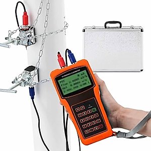 ZWJABYY Ultrasonic Flow Meter TUF-2000H Liquid Water Flow Control Meter Flowmeter Counter LCD Display,with TS-2/TM-1/TL-1 Clamp-on Transducers DN15-DN6000mm,DN50-DN700