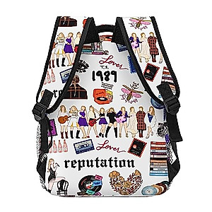 OLDX Taylor Music Swift Printed Backpackreputation Music Album Casual Backpack Cartoon Taylor Poster Backpack Lightweight Large Capacity Travel Laptop Backpack Taylor Fan Birthday Gift