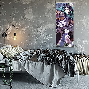 CosInStyle Anime Scroll Poster for Levi Ackermann - Fabric Prints 100 cm x 40 cm | Premium and Artistic Anime Theme Gift | Japanese Manga Hanging Wall Art Room Decor