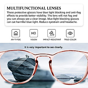 Airanes Anti Fog Safety Glasses for Women Men (New Pink)