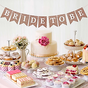 Pre-Strung Bride to Be Banner - NO DIY - Rose Gold Glitter Bachelorette Bridal Party Banner - Pre-Strung Garland on 8 ft Strand - Rose Gold Bridal Party Decorations & Decor. Did we Mention no DIY?