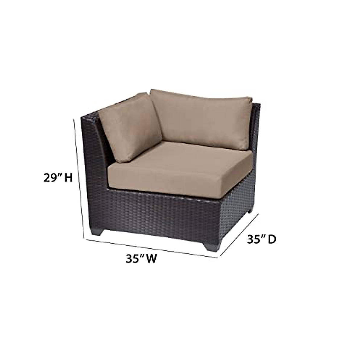 TK Classics Barbados 17 Piece Wicker Outdoor Sectional Seating Group with Storage Coffee Table and Club Chairs, Grey