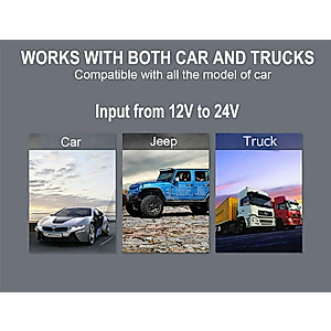 Jebsens 4.8A 24W Dual USB Car Charger Volt Meter Car Battery Monitor with LED Voltage & Amps Display, Cigarette Lighter Adapter, USB Cigarette Lighter Adapter, Compatible for iPhone 15/15 Pro Max