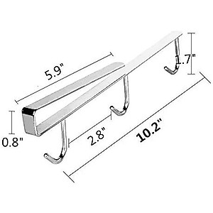 Coffee Mug Holder - 304 Stainless Steel ，Cup Rack Under Shelf, Fit for The Cabinet 0.8" or Less(Primary Color, 2 Pieces)