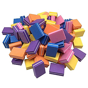 20pcs/lot Double-sided Mini Nail File Blocks Colorful Sponge Nail Polish Tool Washable Emery Board Professional Manicure Set Nail Care (Color : Purple)