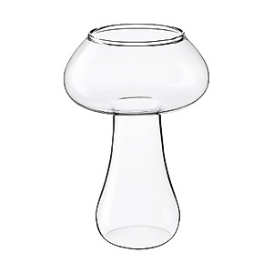 DOITOOL Cocktail Glass, Mushroom Shape Cocktail Glass Cup, Creative Mushroom Drinks Cups Wine Glasses for Home Bar Catering KTV Club Wedding Party, 280ml, 1Pcs