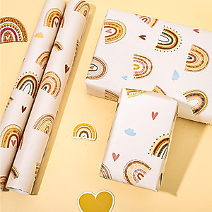 Whaline 10 Sheets Boho Rainbow Drawer Liners White Tea Scented Shelf Liners Fragrant Drawer Paper Liners for Home Drawer Dresser Shelf Closet Cabinet, 19.5 x 14 Inch