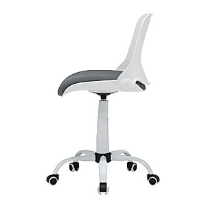 Calico Designs Back, Modern, Swivel, Office Contoured Folding Task Chair, White/Grey (18617)