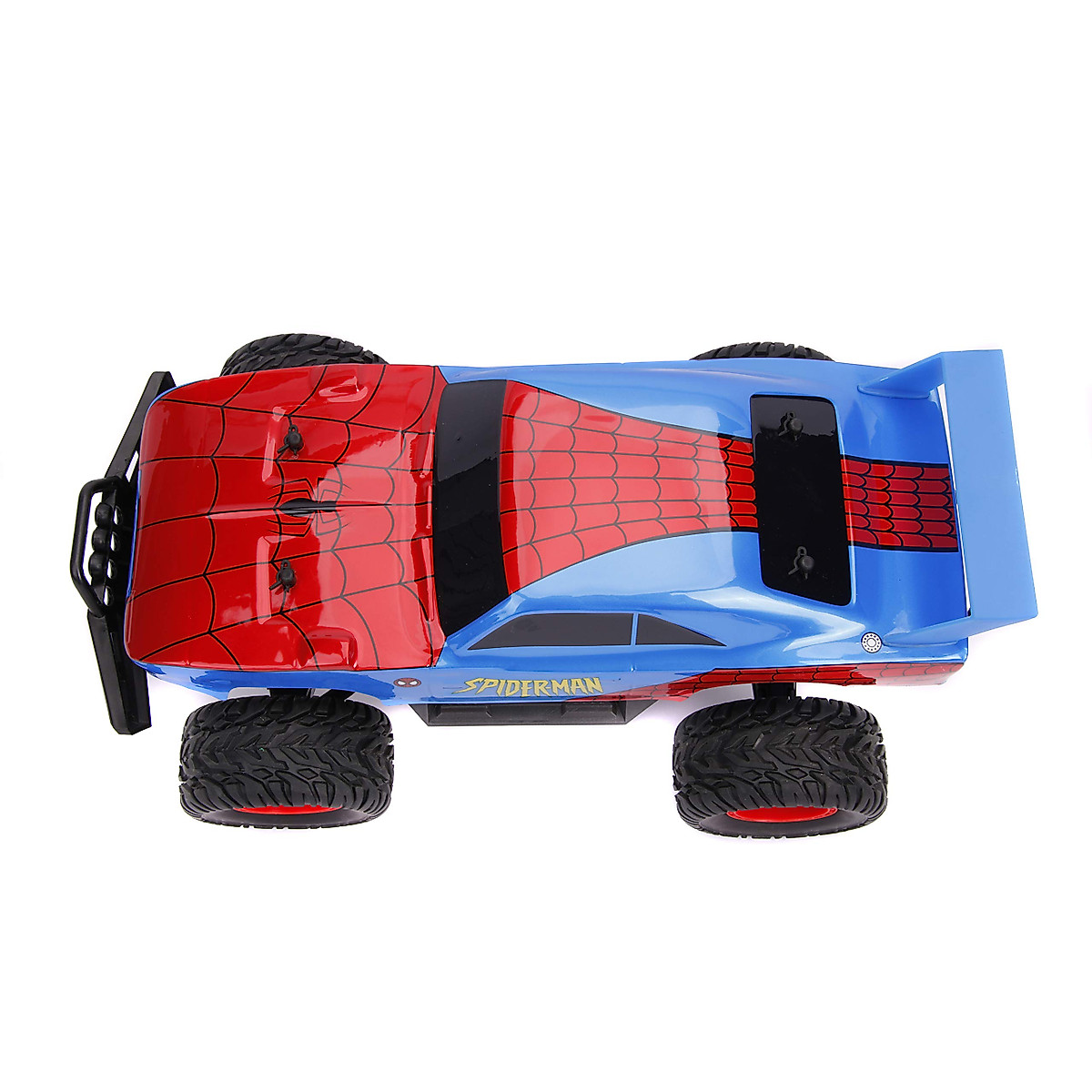 Jada Toys Marvel Spider-Man Dodge Charger Daytona 4x4 Elite R/C with Turbo Boost USB Charging and Batteries Included (30761), Blue, Red