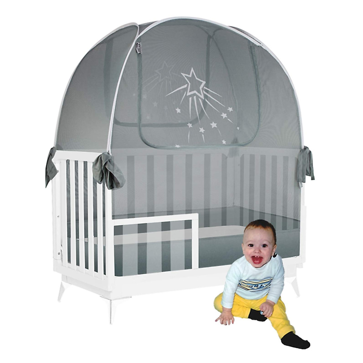 Aussie Cot Net Baby Crib Tents Twin 2 Silver Star Crib Tents to Keep Baby from Climbing Out - Crib Mosquito Netting