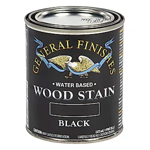 General Finishes Water Based Wood Stain, 1 Pint, Black