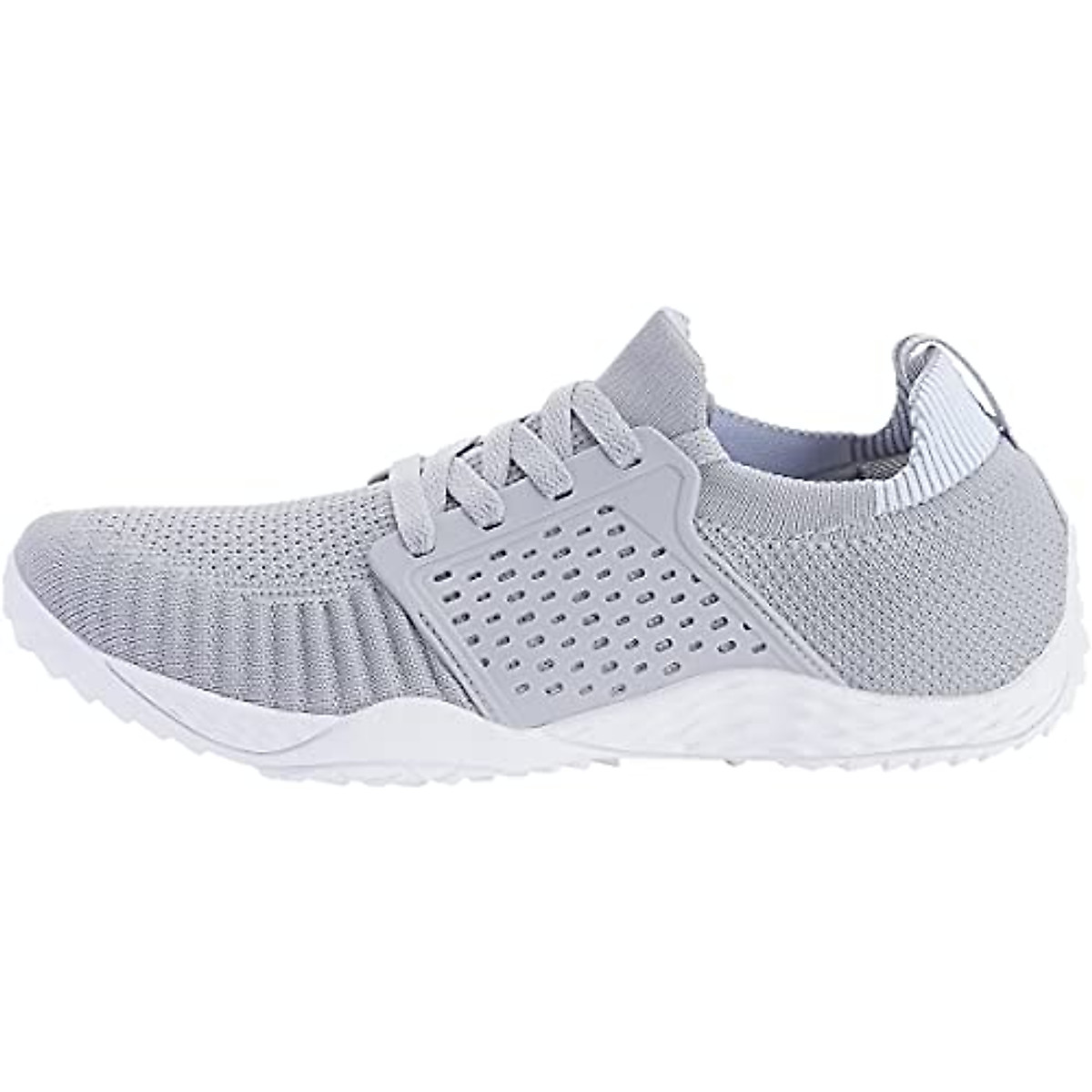 WHITIN Women's Low Zero Drop Shoes Minimalist Barefoot Trail Running Camping Size 7.5-8 Female Wide Toe Box Lightweight Cross Tennis Sneaker Grey 38