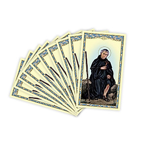 Saint Peregrine Religious Holy Card- Cardstock Card with Prayer to St Peregrine on the back (10 pack)