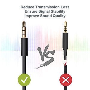 Replacement Astro A10 Cable A40 Cord 3.5mm Upgrade Metal Plug Audio Aux Cables Compatible with Astro A10 A40 A30 A50 Gaming Headset to Xbox One PS4 PC Gaming MixAmp (No Mute and Volume Controls)