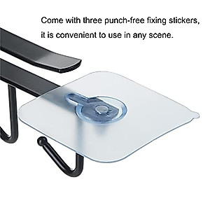 OULLYY 2 Pack 6-Hook Under Cabinet Mug Hanger, Adhesive Cup Holder Coffee Cup Mug Holder for Kitchen, 6 Hooks Tea Mug Holder for Cupboard (2pcs Black)