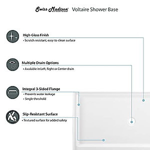 Swiss Madison SM-SB510 Voltaire 48x36 Shower Base