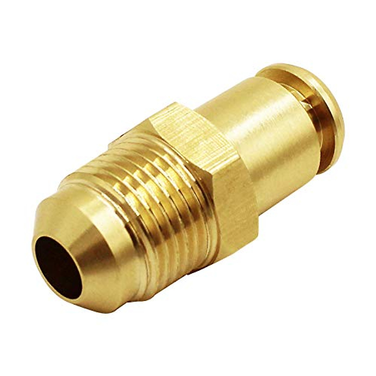 MENSI 3/8" Male Flare X 0.55" Slotted Nut Orifice Nozzle Adapter for 1lb Propane Camper Grill Convert to 20-100lbs Tank Regulator Hose 2 Packs