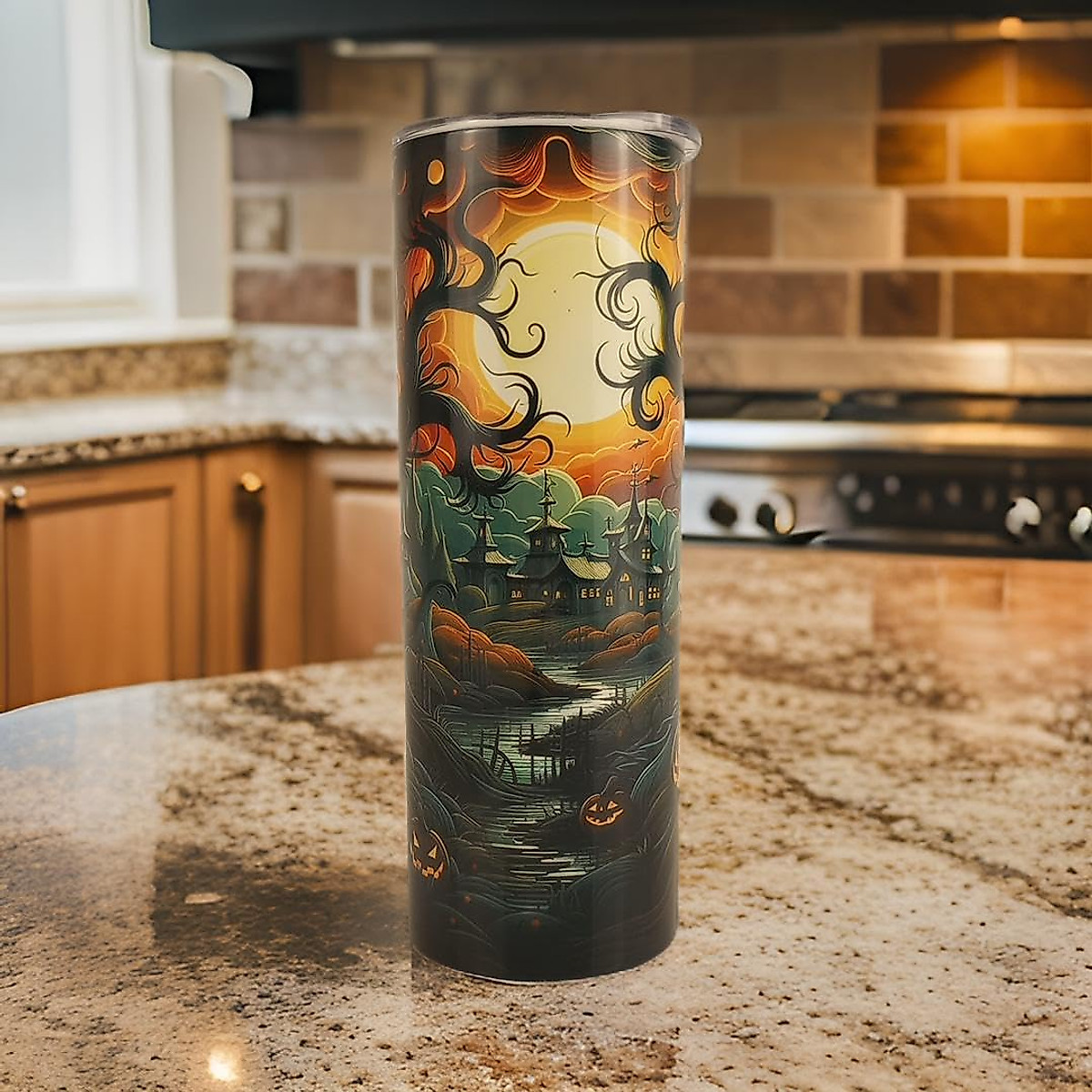 Hogg Spooky Season 20oz Haunted Mansion Tumbler - Insulated Stainless Steel Travel Mug, Vacuum Sealed Bottle for Coffee and Water, Gift for Halloween Decorations