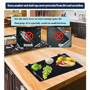 Stove Top Covers, Extra Large Stove Top Cover for Electric, Anti-Slip Waterproof Flat Top Oven Cover Mat Electric Cooktop Cover Protector,Ceramic Glass Stove Top Protector Mat 28.5" X 20.5" Black