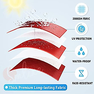 SMLIXE 6.5X10FT Rectangular Patio Umbrellas Outdoor Large Market Umbrella With Push Button Tilt and Crank Lift System 8 Sturdy Ribs UV Protection Waterproof Sunproof Red