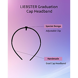 Liebster Handmade Grad Cap Remix Headband - Elegant & Secure for Perfect Graduation Fit Black