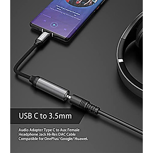 Eanetf USB C to 3.5mm Audio Adapter Type C Female Headphone Jack Adapter Hi-Res DAC Cable for Samsung S21 Note 20 Ultra S20 FE Sony XZ2 XZ3 Google Pixel 5 4 3XL