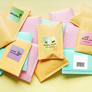 Yeachlaing 2"x2" Pink Square Thermal Label Stickers, Self-Adhesive Square Direct Thermal Labels,500 Sheets with Perforation Line in ROLL